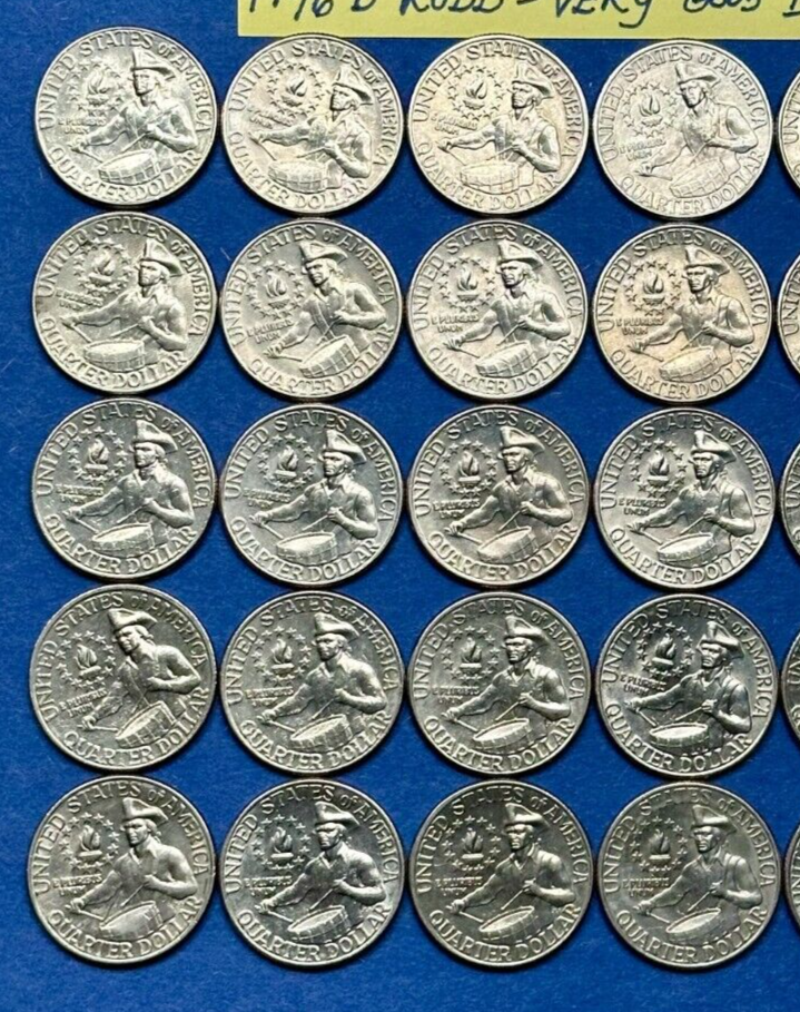 1976-D Bicentennial Drummer Boy Quarters Roll of 40 Quarters XF to ...