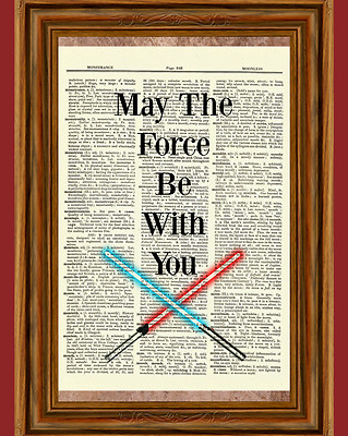 Star Wars Dictionary Art Print Picture Poster May The Force Be With You ...
