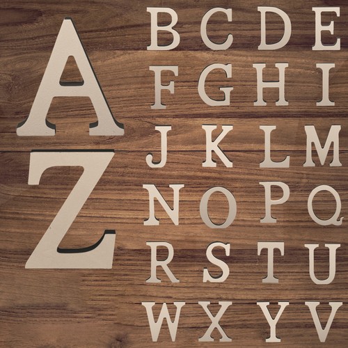 MDF 1cm Thick Standing Wooden Letters 8cm Font Large Alphabets | eBay UK