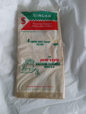 GENUINE SINGER VACUUM CLEANER DISPOSABLE FILTERS FOR PORCH/N PATIO ...