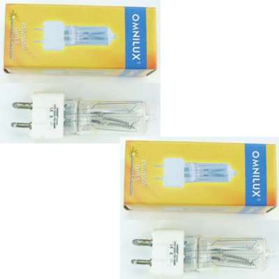 2x Omnilux 500W 230V Leuchtmittel A1, Gy-9,5 / Gy9,5, für Raylight PAR ...