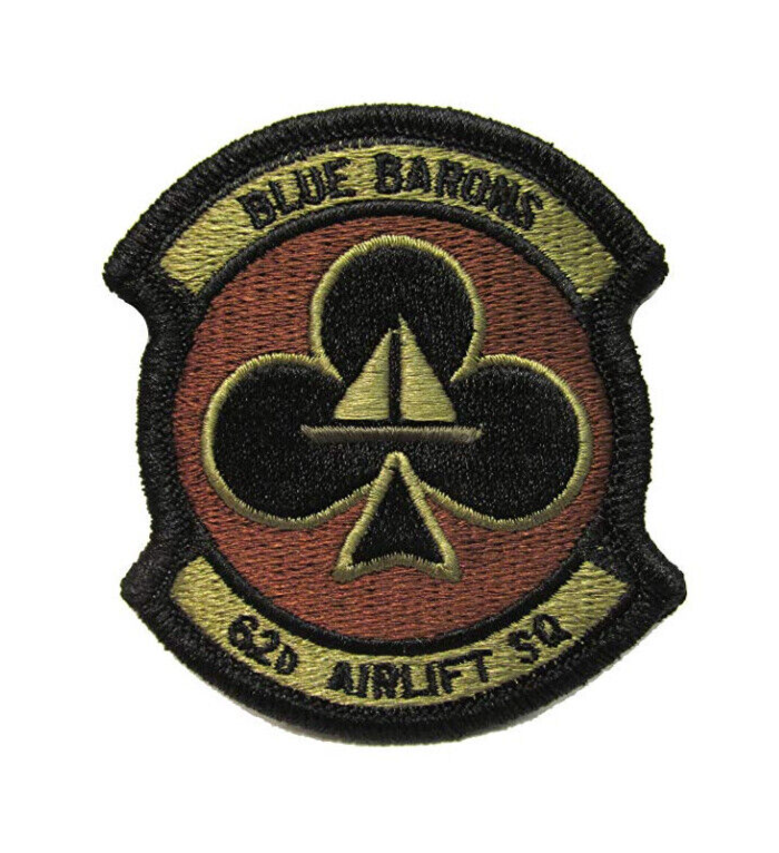 US Air Force 62nd Airlift Squadron OCP Spice Brown Patch w/ Hook ...