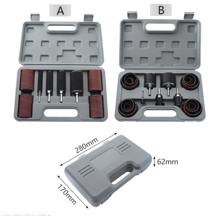 1set Sandpaper Ring Shaft Grinding Head Set Sandpaper Roll Metal ...