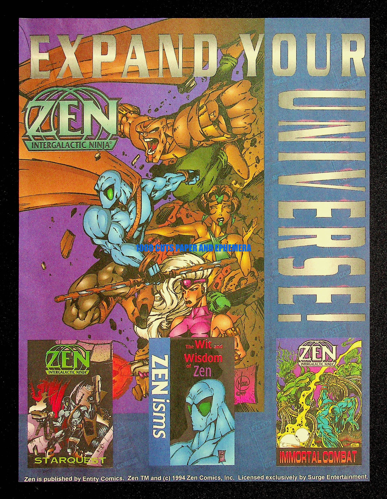Zen Intergalactic Ninja Entity Comics 1994 Trade Print Magazine Ad ...