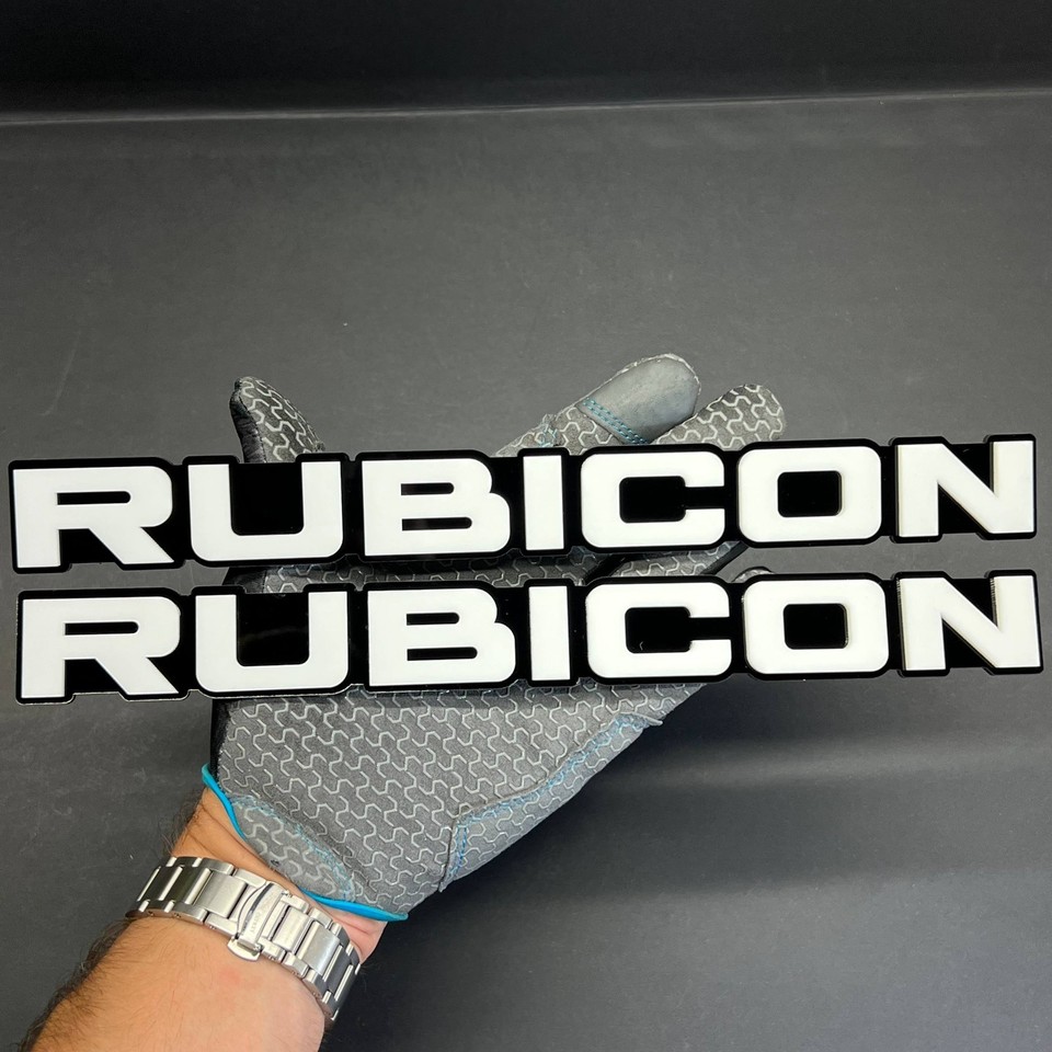 RUBICON 3D Emblem Set – 2PCS Acrylic Fender Badges for Jeep & SUV ...