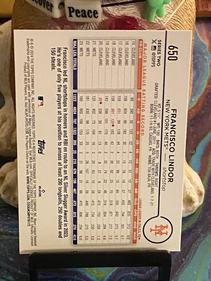 2024 Topps ASG All-Star Game Foil #137 Francisco Lindor New York Mets ...