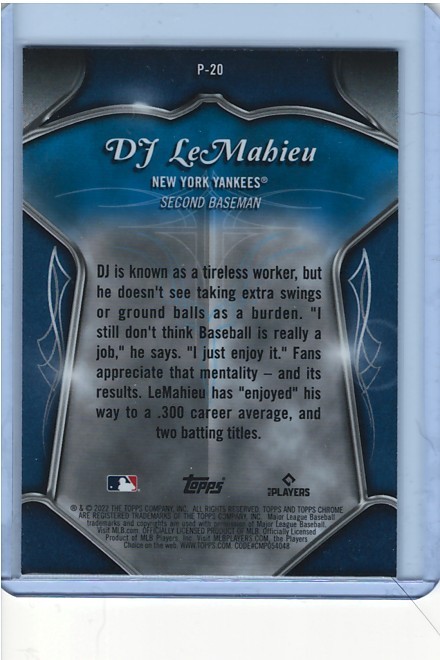 2022 Topps Chrome #P-20 DJ LeMahieu Pinstriped | eBay