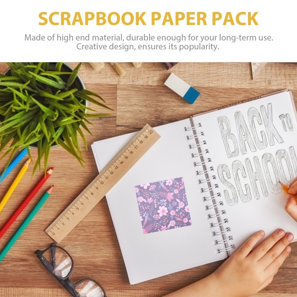 48 Sheets Decorative Paper Scrapbook Craft Album Cards Paper Violet ...