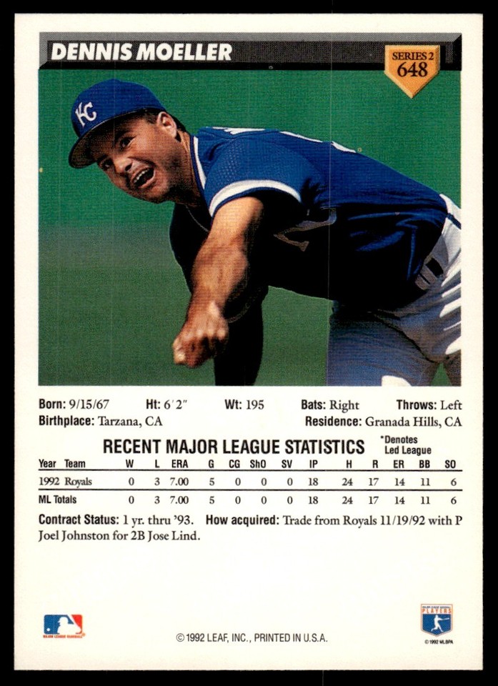 1993 Donruss Baseball Card Dennis Moeller Pittsburgh Pirates #648 | eBay