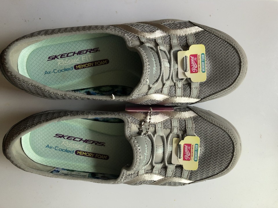 Skechers Woman’s Breathe-Easy Relaxed Fit Gray Slip On Shoes Size 7 NEW ...