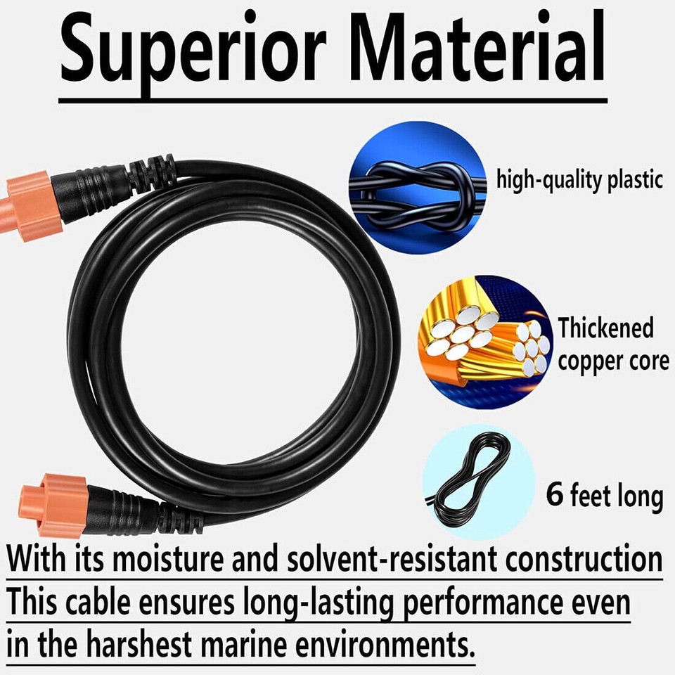 Replacement for Lowrance Ethernet Cable with 5 Pin Yellow Plugs 6Ft 000 ...