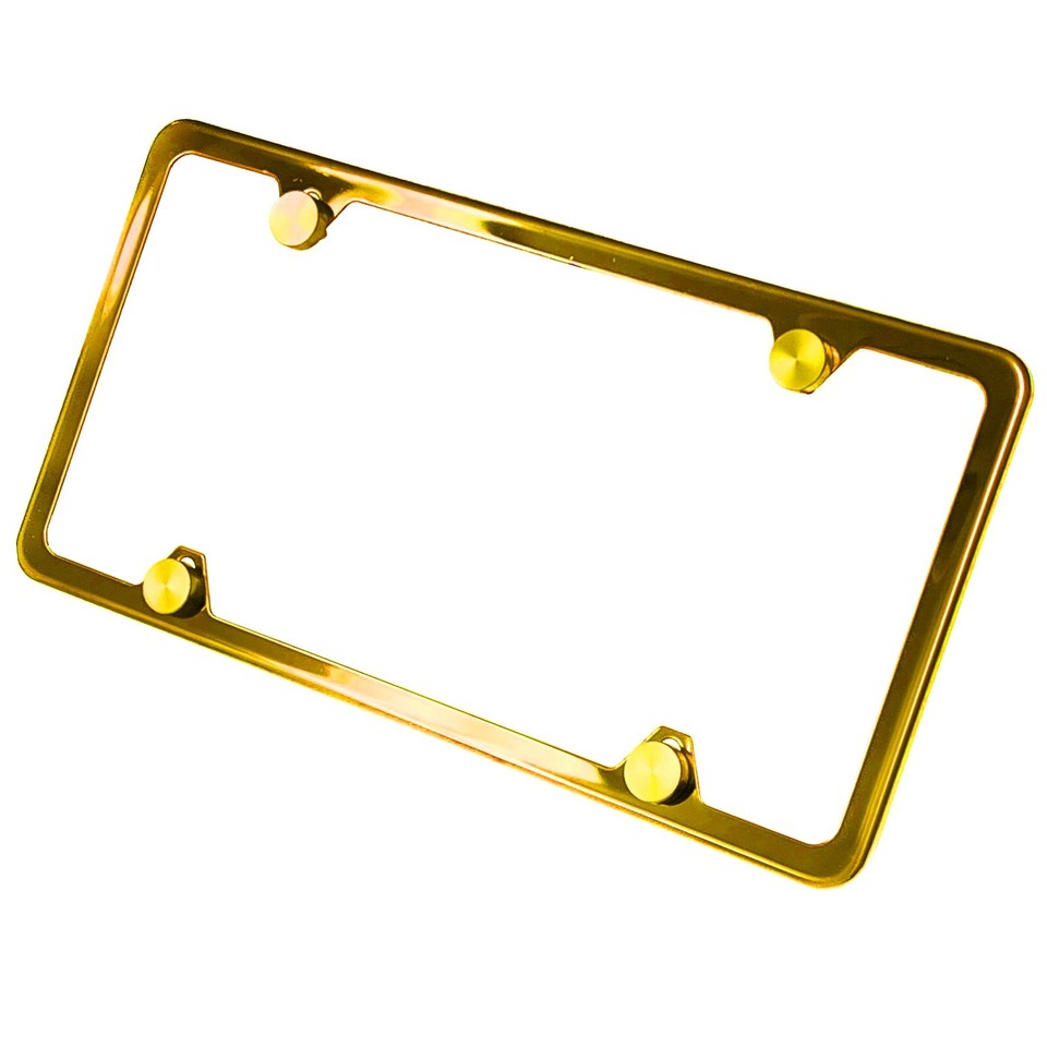 Car Truck License plate frame Stainless Steel with Metal screw caps 4 ...