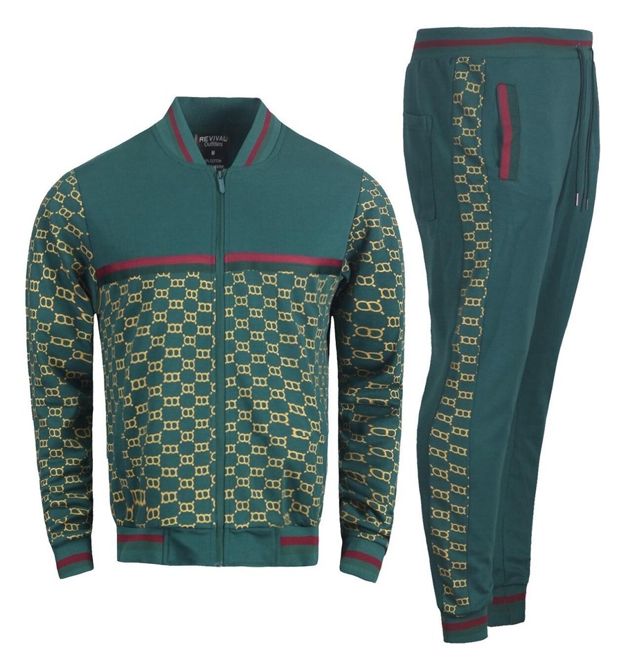 Men’s Designer Printed Tech Fleece Full Matching Jogging Suit Top ...