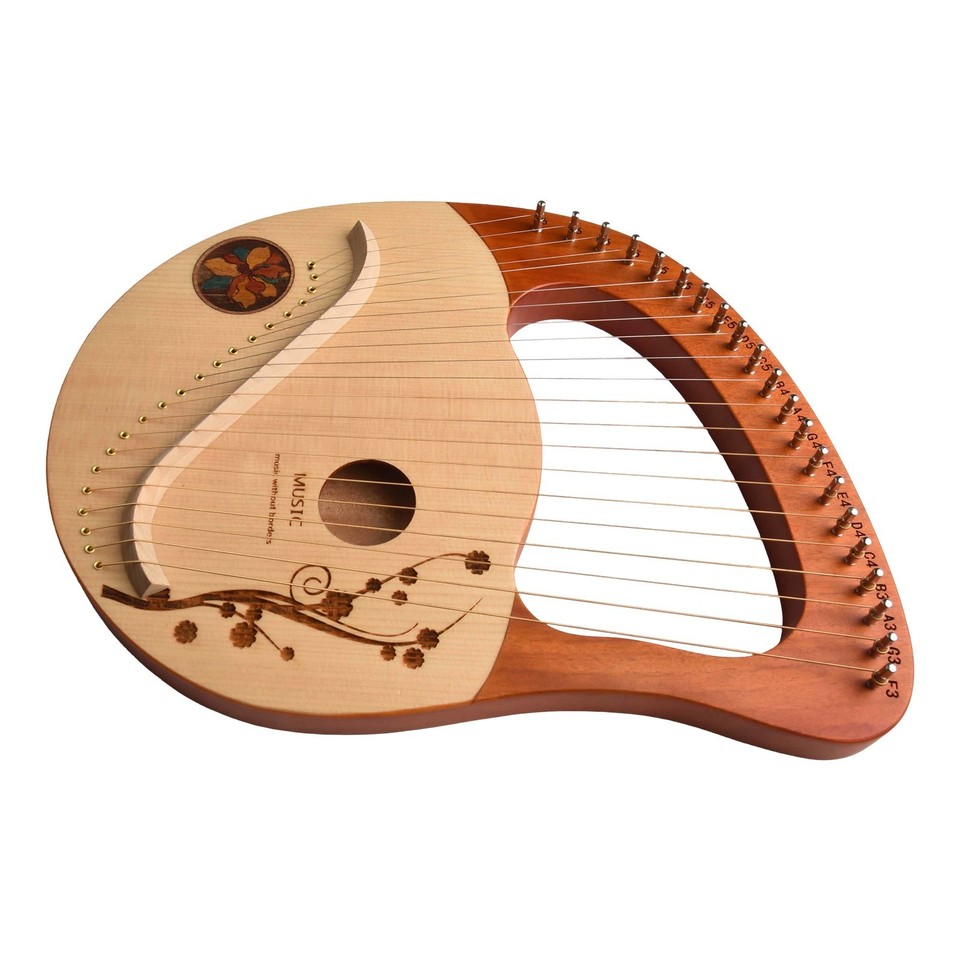 Melodious Sounds Leier Harfe Mahagoni Holz 21 Saiten Instrument ...