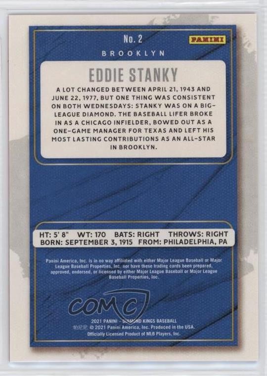 2021 Panini Diamond Kings Red Framed Eddie Stanky #2 | eBay