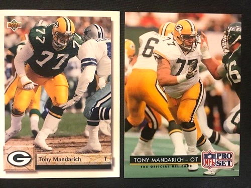 NFL - Tony Mandarich 1992 Upper Deck & 1992 Pro Set Football - Packers ...