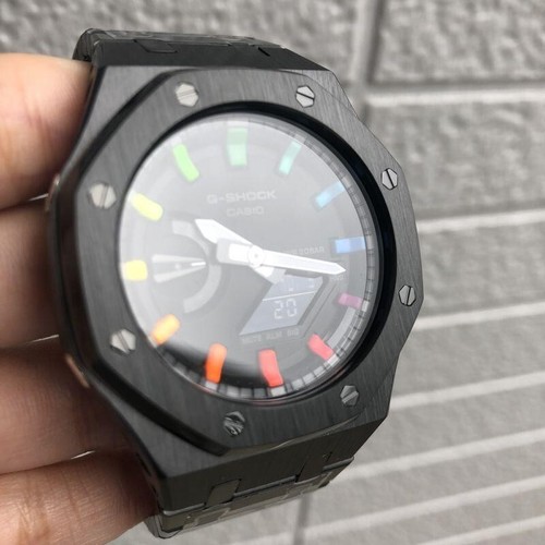 Casio G-SHOCK GA-2100-1A AP Royal Oak Custom color Dial Rainbow Black ...
