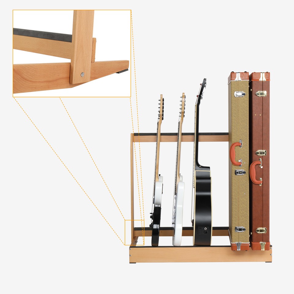 Multiple Guitar Case Rack Stand, Hardwood Folding Guitar Hard Case ...