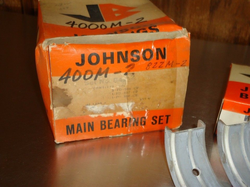 New Johnson Main Bearing Set 4000m-2 .002 Ford Mercury Edsel 215 223 6 ...