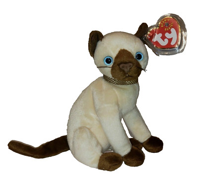 Ty Beanie Baby SIAM the Siamese Cat 7" MINT with MINT TAGS Stuffed ...