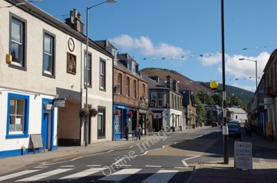 Photo 6x4 Innerleithen in Games Week The town is decorated with blue ...