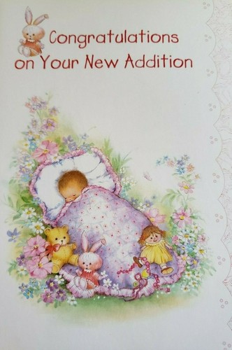 'Congratulations on your new addition' baby greeting card | eBay