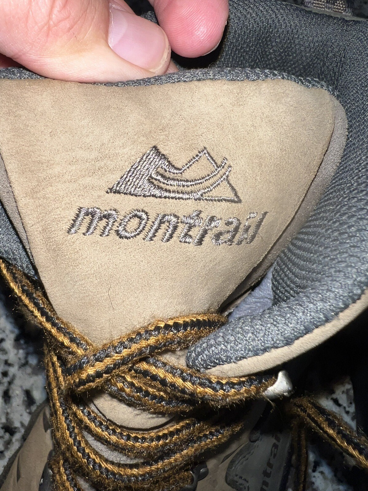 Montrail Men's Gore-Tex Brown Leather Waterproof Vibram Sole Hiking ...