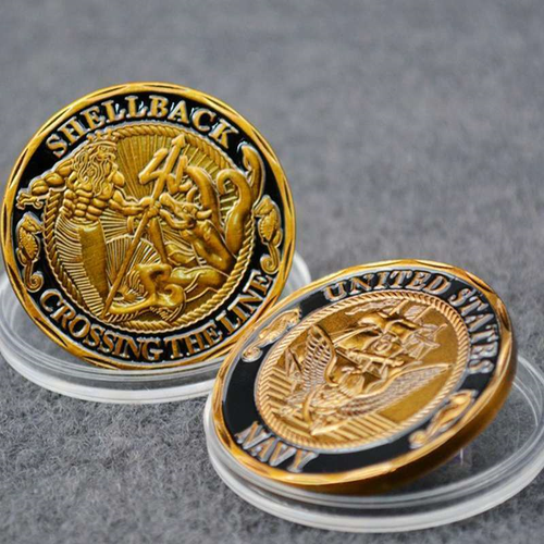 US Navy Shellback Crossing the Line Sailor Commemorative Challenge Coin ...