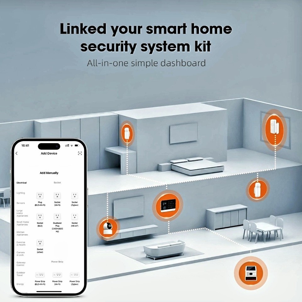 WiFi + GSM Home Security Alarm System Kit PIR Detector Remote Control ...