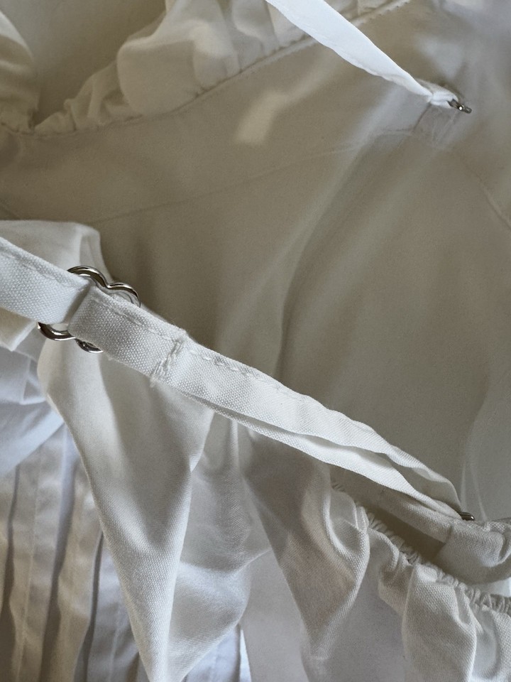 WHITE HOUSE BLACK MARKET Size (14) White Bustier Off The Shoulder Drama ...