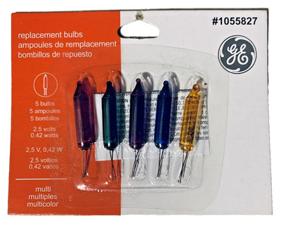 2.5 volt GE Christmas Light Bulbs Multi Color Mini for 50 100 150 ...