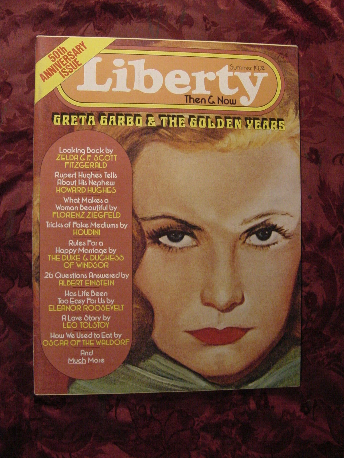 LIBERTY magazine Summer 1974 Greta Garbo Hollwood Walt Disney Albert ...