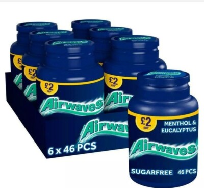 Wrigley's Airwaves Menthol and Eucalyptus Chewing Gum 46 pieces bottle ...