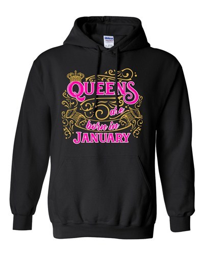 Queens Are Born In January Crown Birthday Funny DT Sweatshirt Hoodie | eBay