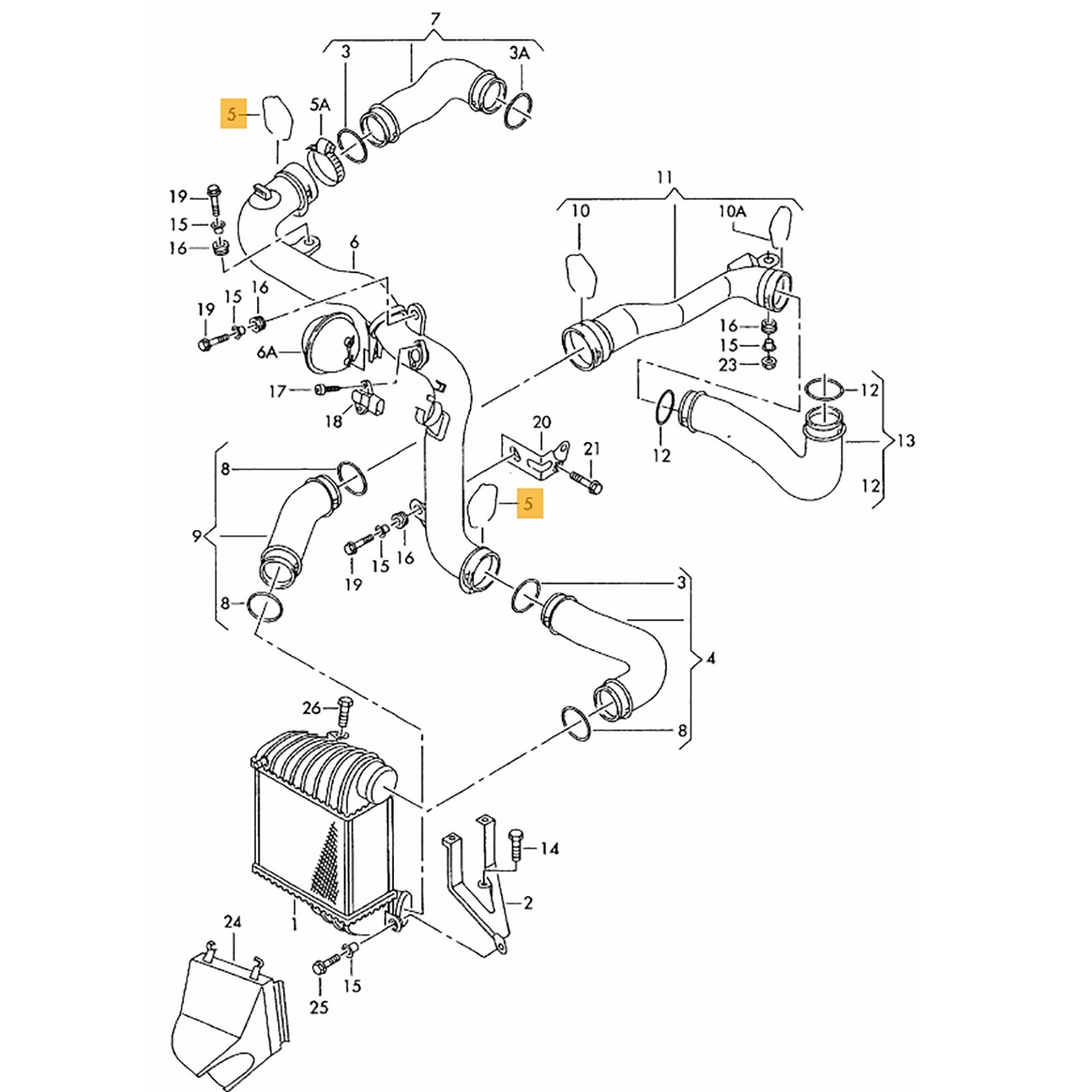 For Skoda Octavia Superb Intercooler Turbo Pipe Hose Retaining Clip ...