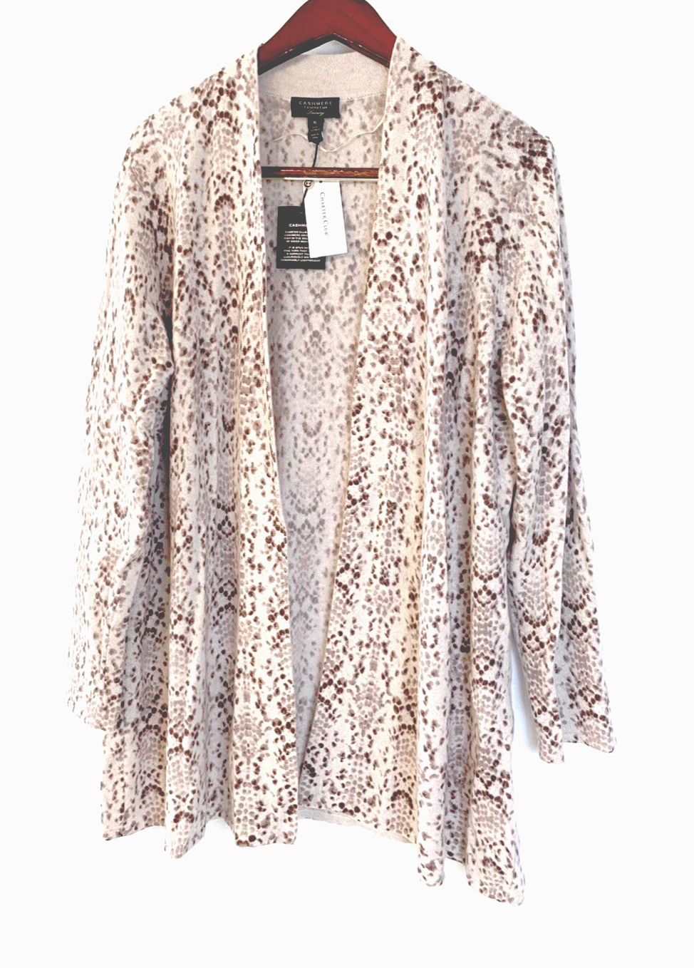 CHARTER CLUB Women's XL Brioche Snake Print 100% Cashmere Cardigan ...