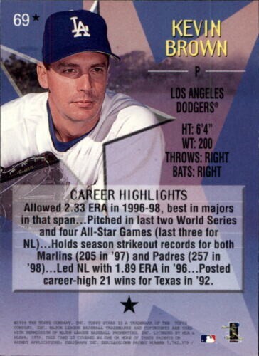 1999 Topps Stars One Star #69 Kevin Brown | eBay