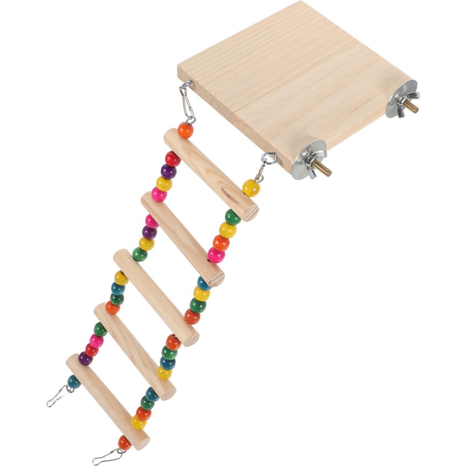 Hanging Bird Cage Accessories Platform With Ladders Cockatiel Ladder ...