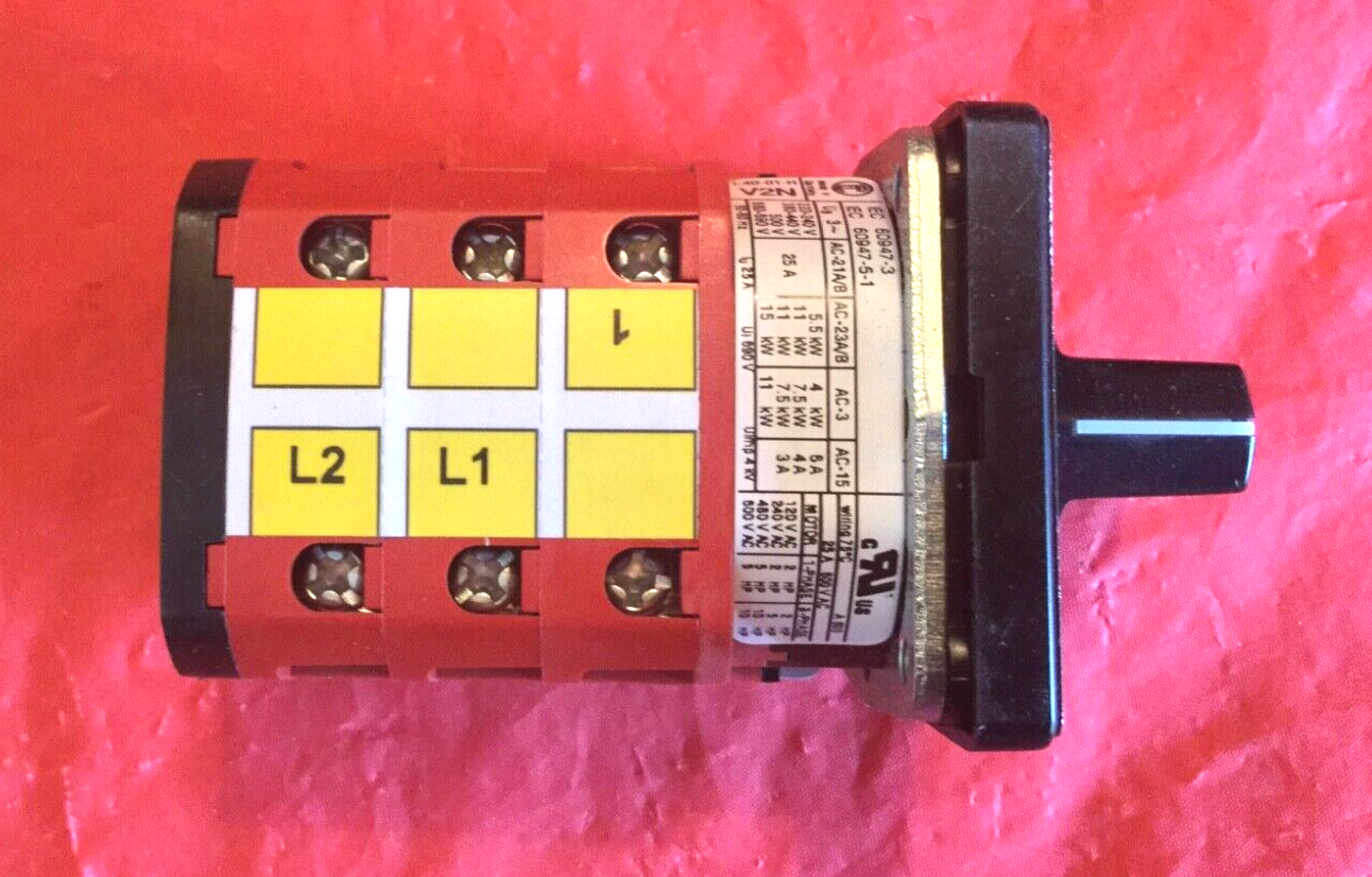 NHP Elektra 25A Voltmeter Rotary Cam Switch V2N V3-F15-B-SI9 (2 ...