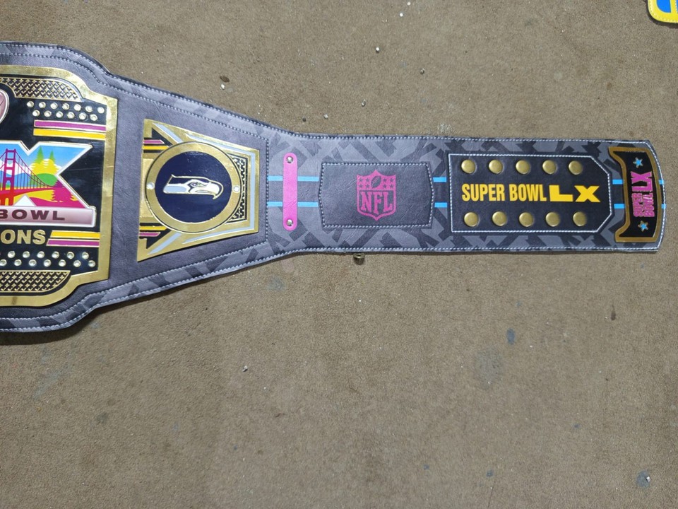 Seattle Seahawks NFL Super Bowl LX 2026 Champion Title Belt Adult Size ...