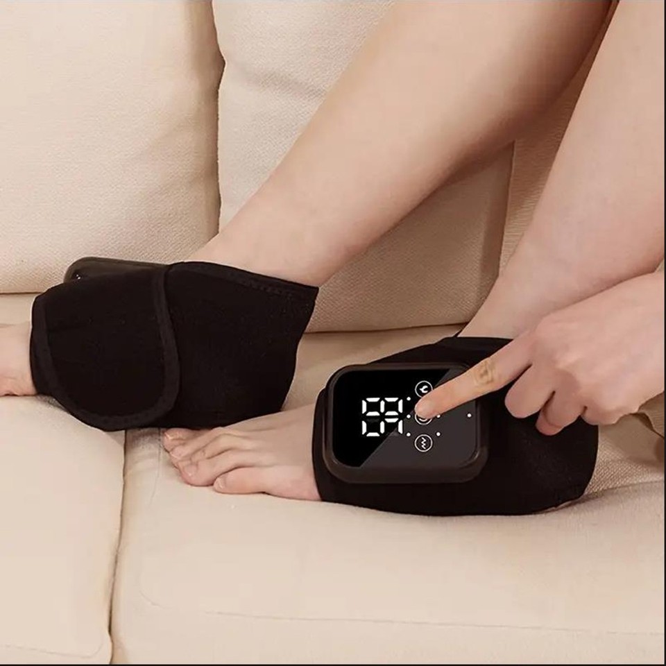 2x Electric Foot Ankle Massager Heating Vibration & Hot Compress Pain ...