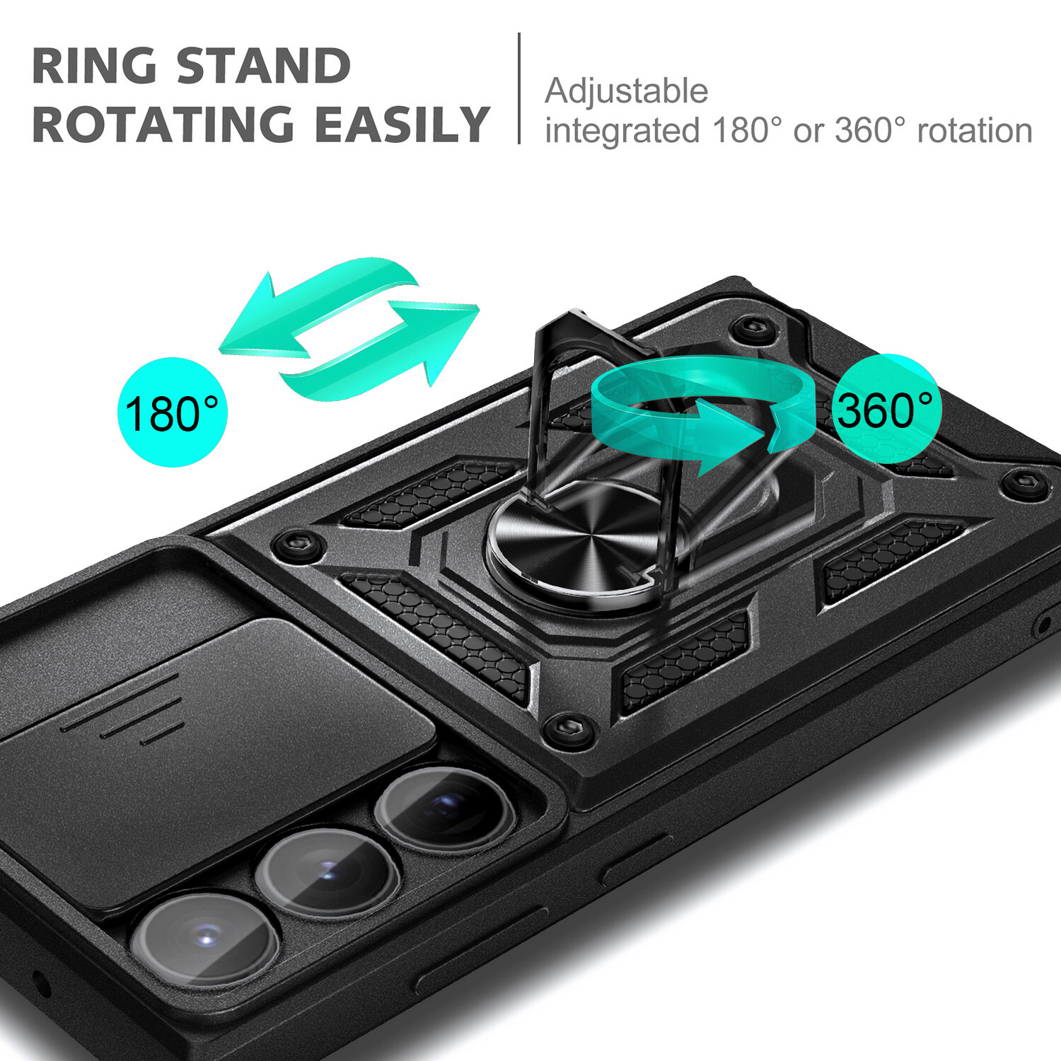 Case For Samsung Galaxy S23/S23+/S23 Ultra, Ring Stand Cover w/ Screen ...