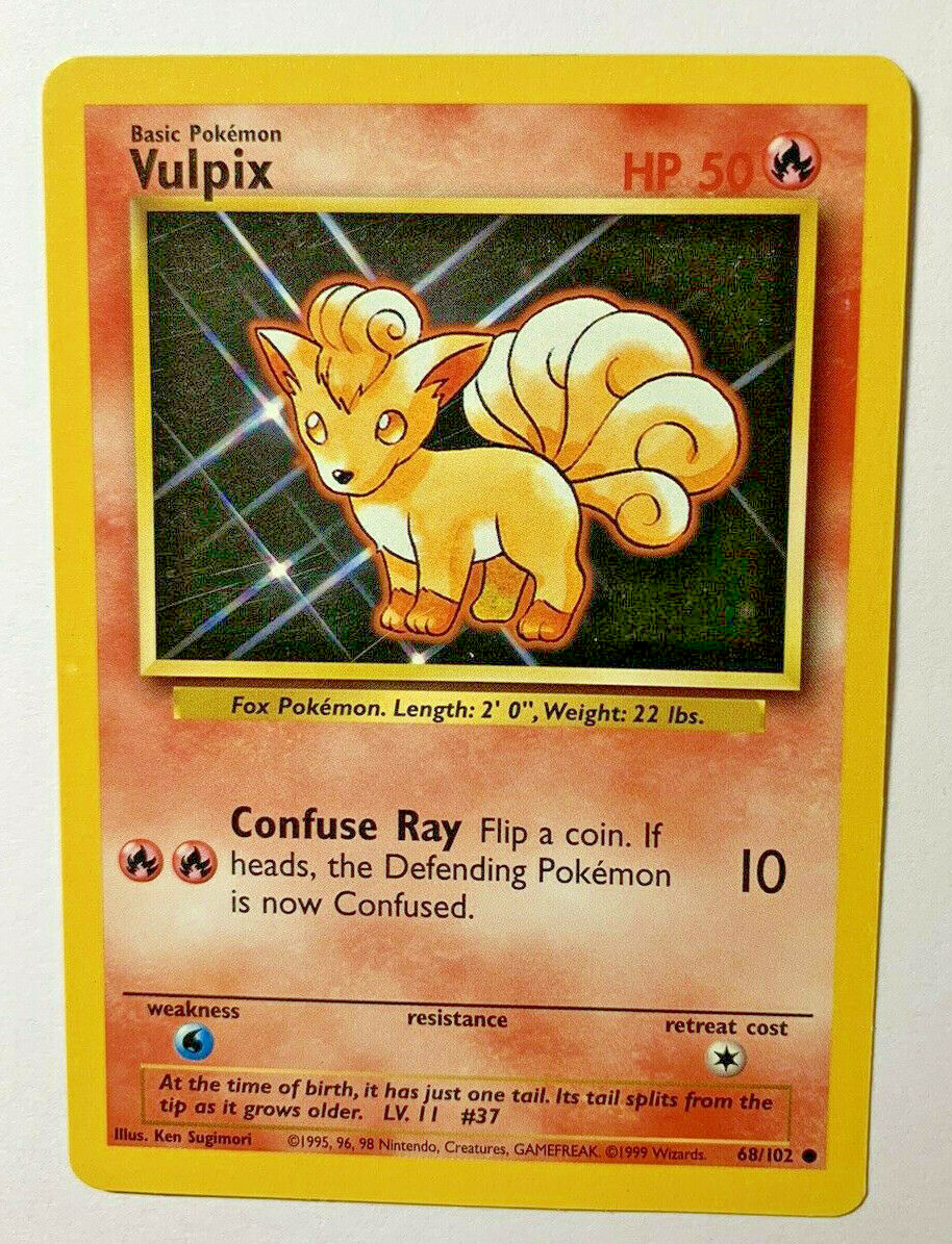 VULPIX - Base Set - 68/102 - Common - Pokemon Card - Unlimited - 1999 ...