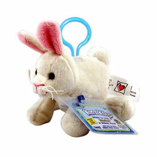 Webkinz Kinz Klip White Bunny Rabbit Code GANZ Plush Backpack Clip for ...