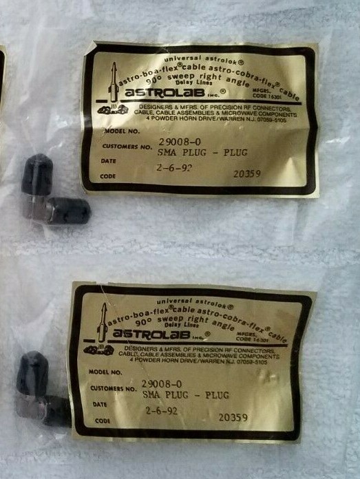 Astrolab 29008-0, DC-18GHz, SMA(M)/SMA(M), 90-degree Right-Angle RF ...
