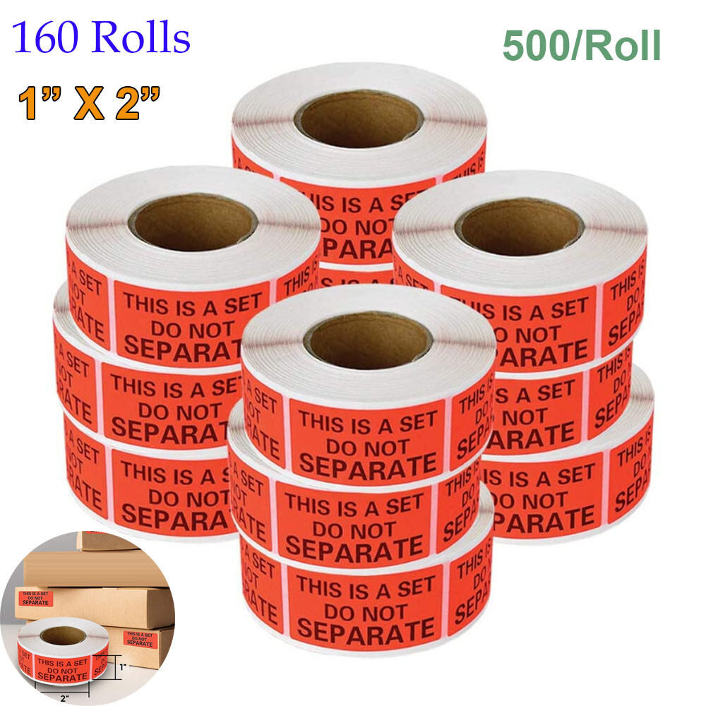 Packaging Label 1"x2" Red Warning Stickers "This Is a Set Do Not ...