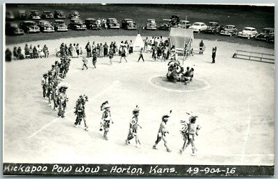 AMERICAN INDIANS KICKAPOO POW WOW HORTON KS VINTAGE REAL PHOTO POSTCARD ...
