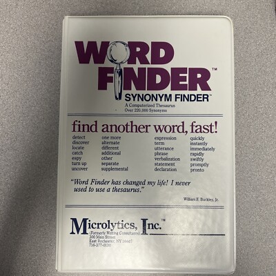 Vintage IBM Software 1986 Word Finder Synonym Finder Installer ...