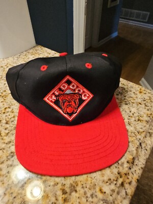 Vintage Red Dog Hat Snapback Baseball Cap Mens Black Beer Promo 90s New ...