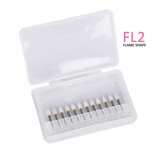 Dental White Stone High Speed Polishing Burs FG Cone/Flame/Round ...